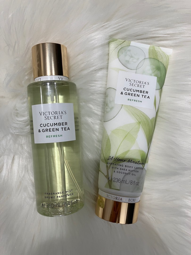 Victoria Secret Cucumber & Green Tea Bodymist & Body Lotion Set, Beauty ...