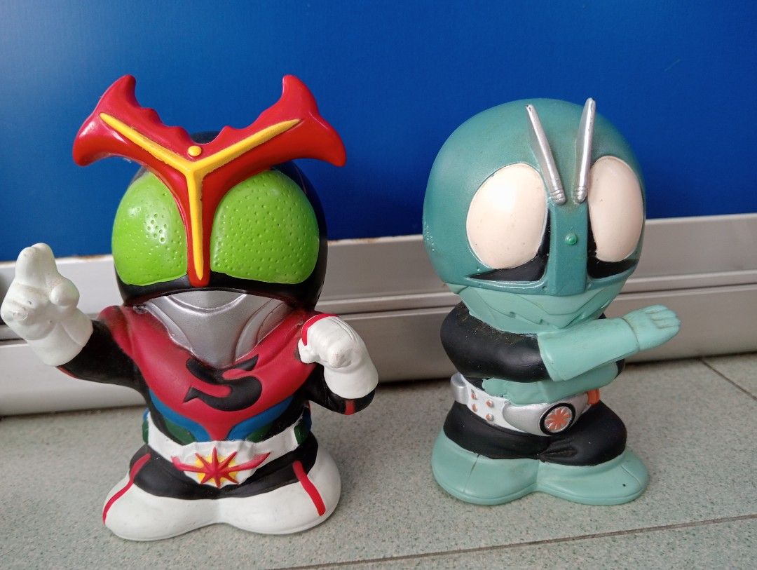 VINTAGE KAMEN RIDER COIN BANK COLLECTION ACTION FIGURE SOFT VINLY ...