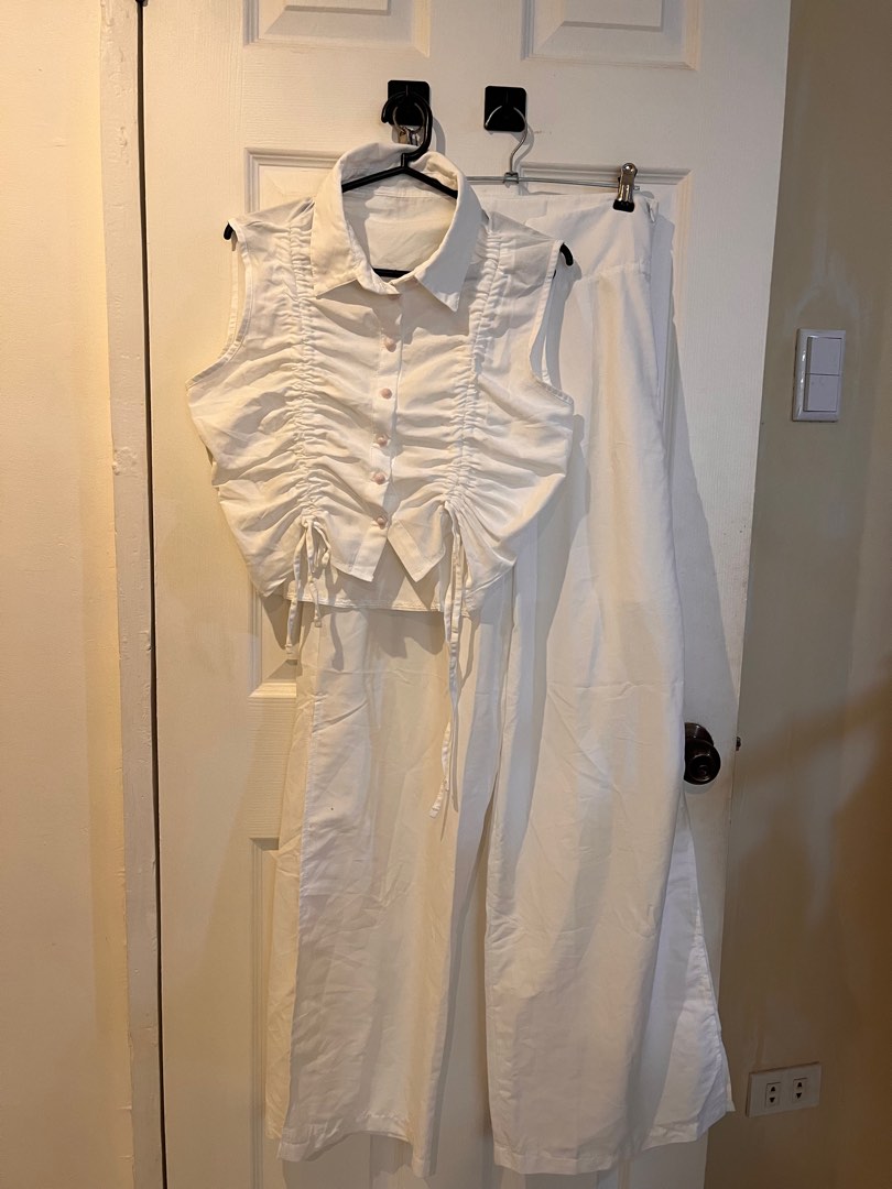 White Top and Pants Coords/Set, Women's Fashion, Dresses & Sets, Sets ...