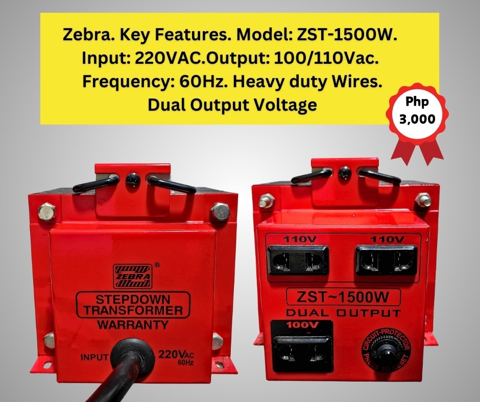 ZEBRA Step Down Transformer, TV & Home Appliances, Electrical, Adaptors ...