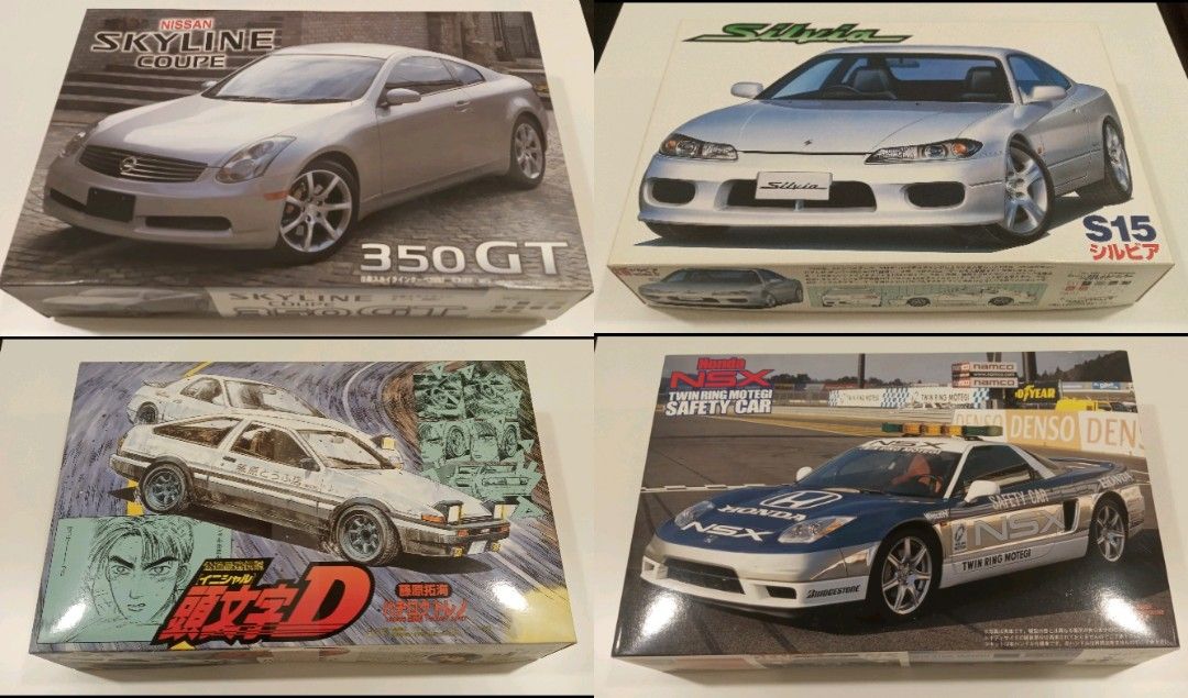 1/24 Fujimi Skyline 350GT, Silvia S15, NSX, AE86 Initial D Model Kit ...