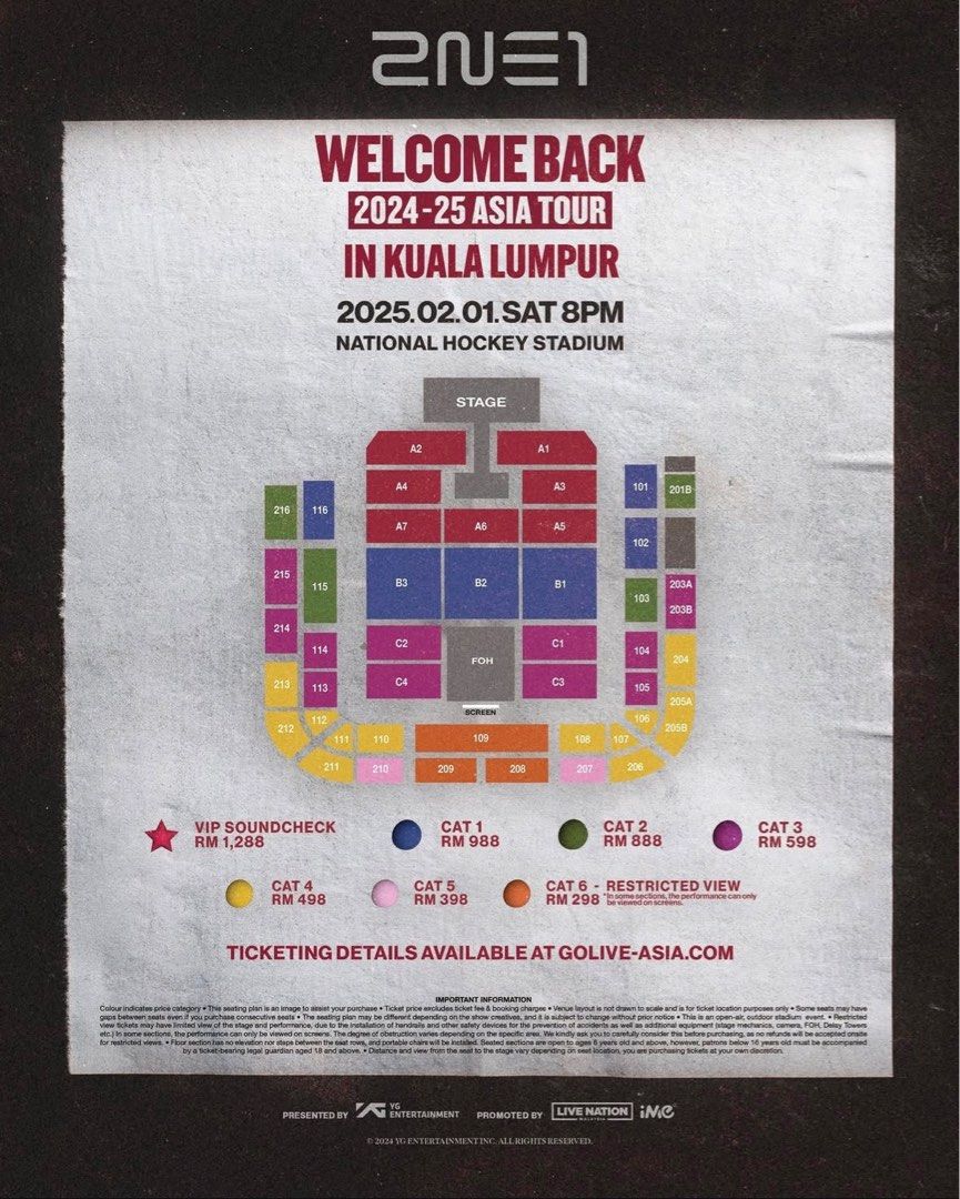 2NE1 in KL Ticket - Restricted View Section (Original Price), Tickets ...