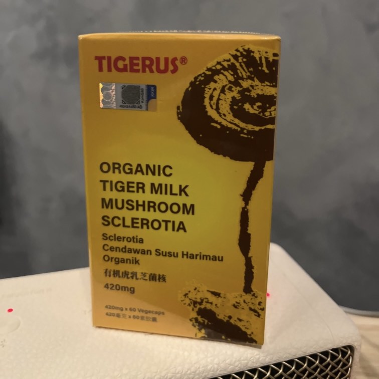 420mg TIGERUS Organic Tiger Milk Mushroom 420mg 60 capsules cough ...