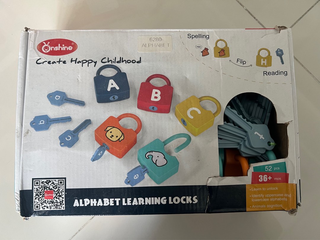 Alphabet learning lock, Hobbies & Toys, Toys & Games on Carousell