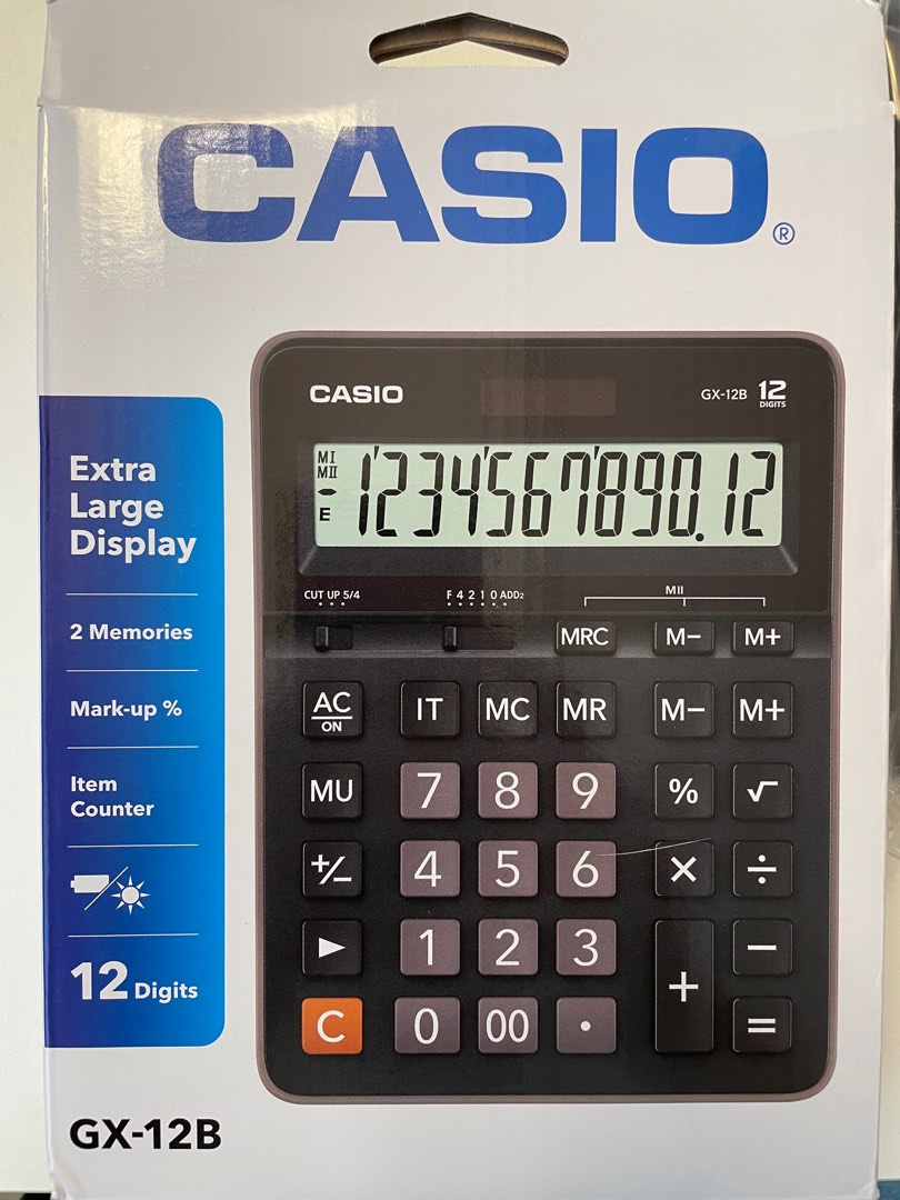 Calculator Casio 12 Digit Dual Memory, Dual Power, Computers & Tech ...