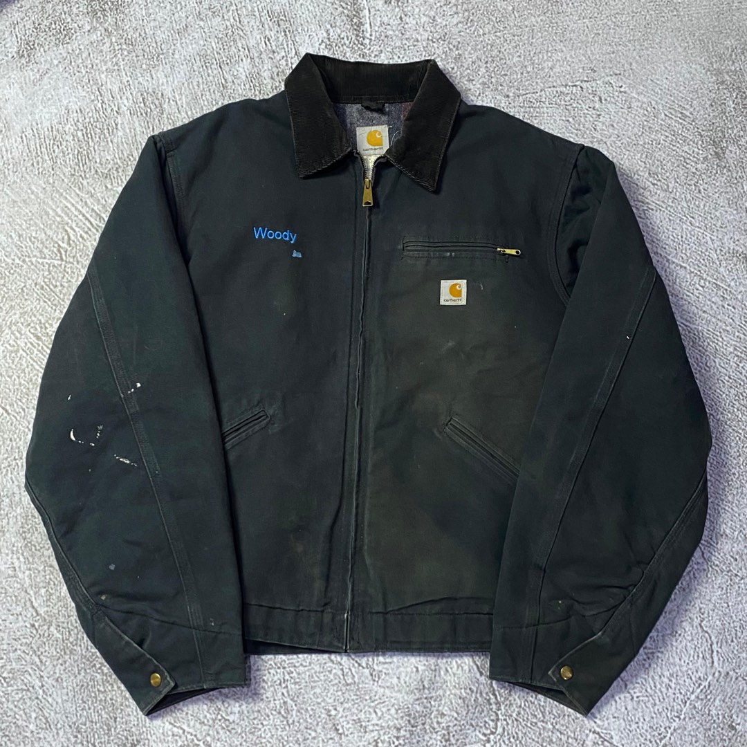 Carhartt Detroit J01 BLK Jacket not salmon ptl spellout santafe pocket ...