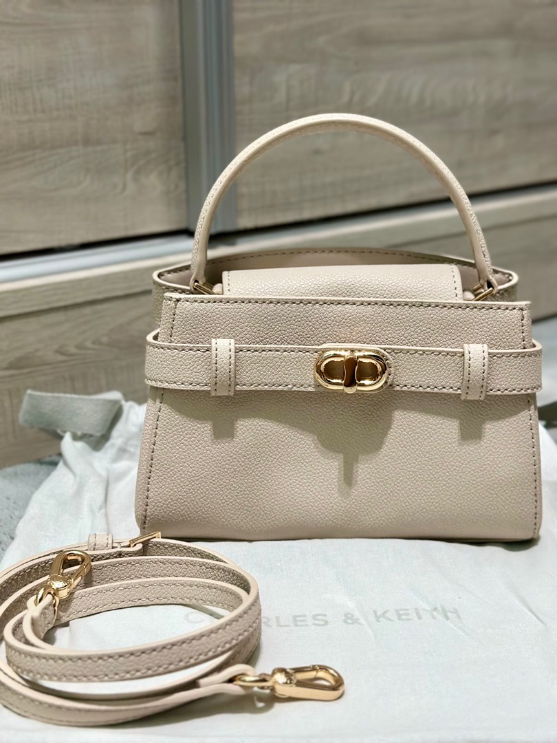Charles & Keith Buckle Top Handle Bag, Women's Fashion, Bags & Wallets ...