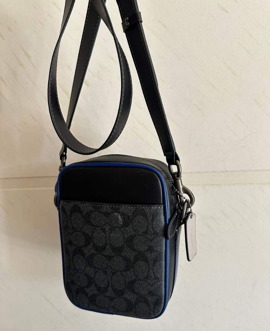 Coach CW462 Hitch Crossbody Bag in Blocked Charcoal Signature Coated ...