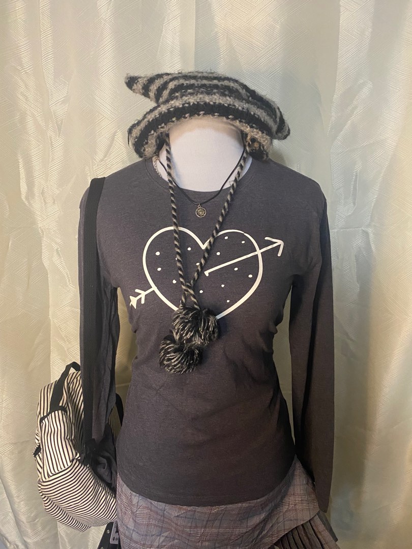 Shojo dark coquette Dark Gray top, Women's Fashion, Tops, Blouses on ...