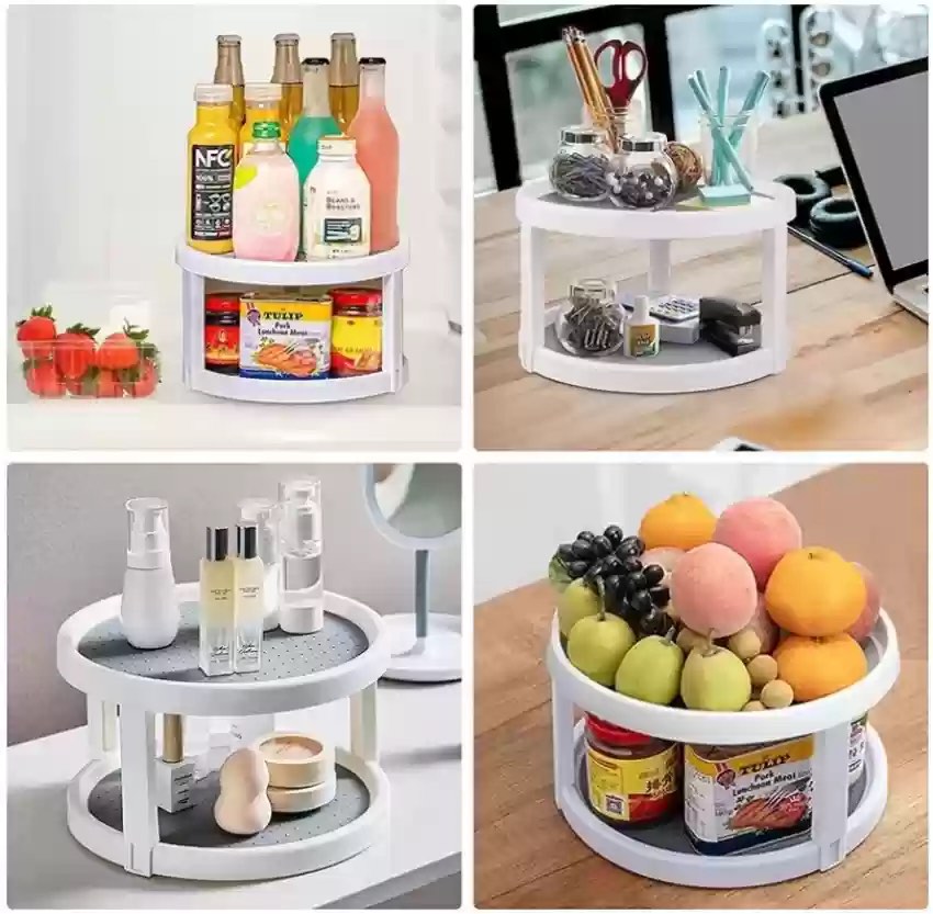 Double Layer NonSlip Turnable Rotating Rack, Furniture & Home Living ...