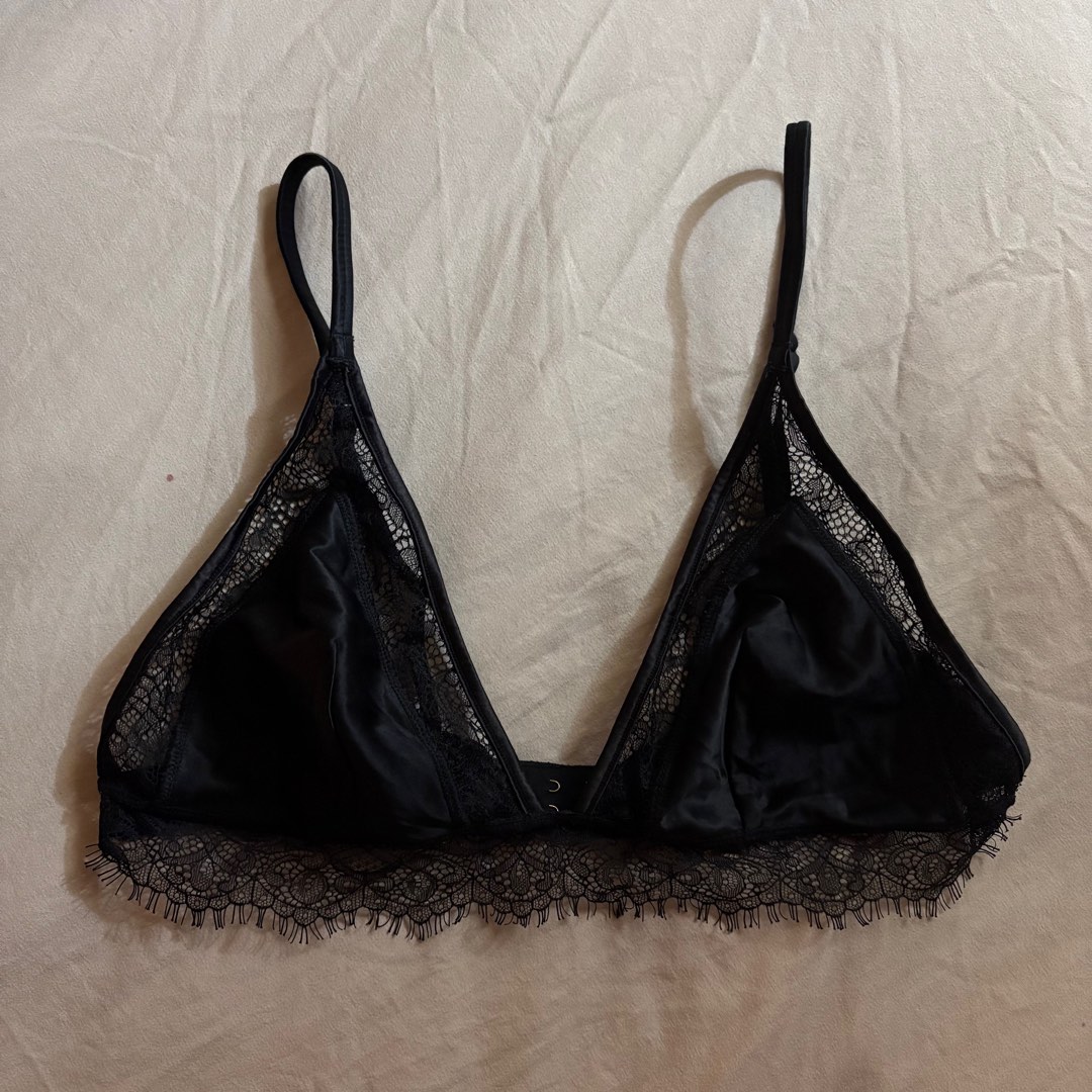 Etam black lace bra, Women's Fashion, Tops, Others Tops on Carousell