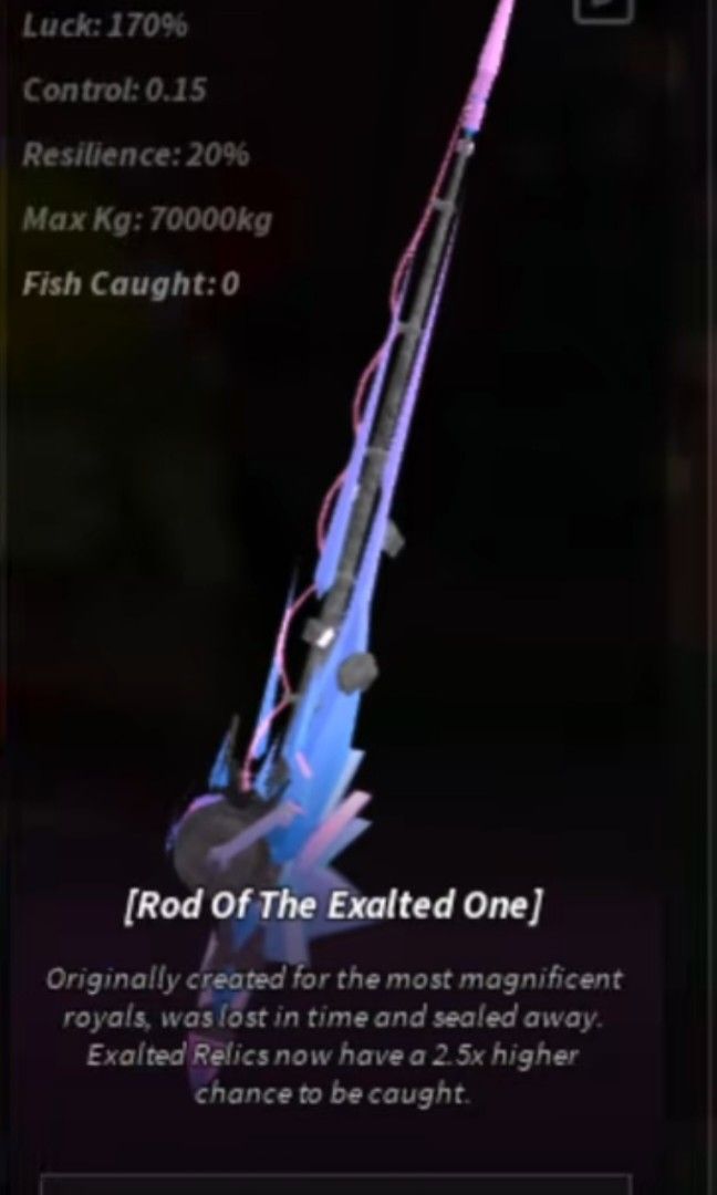 Fisch Exalted Rod, Video Gaming, Video Games, Others on Carousell