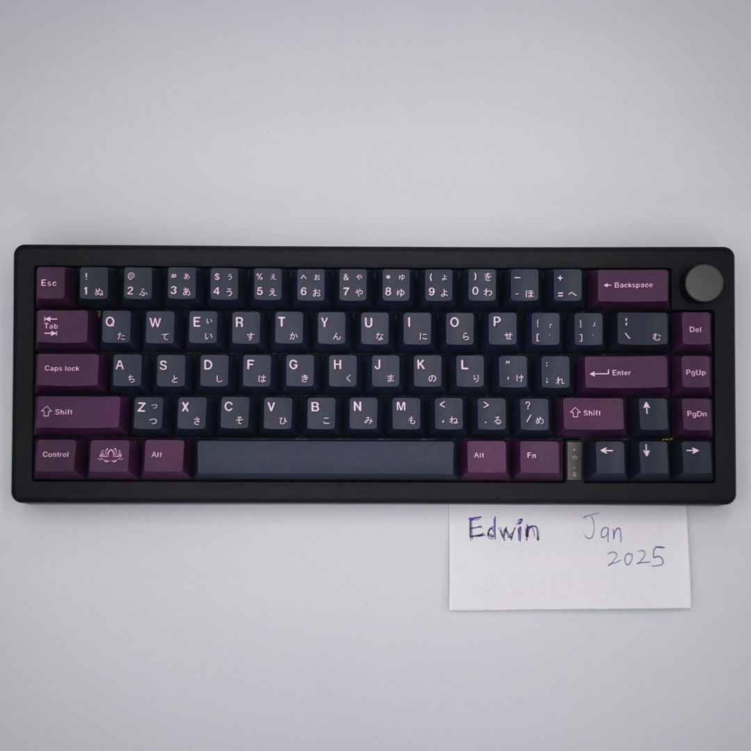 GMK67 Black Lotus 65% RGB Custom Mechanical Keyboard with Gateron Milky ...