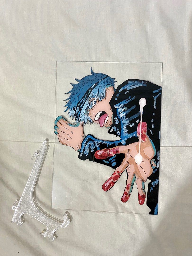 gojo glass painting, Hobbies & Toys, Stationery & Craft, Handmade Craft ...