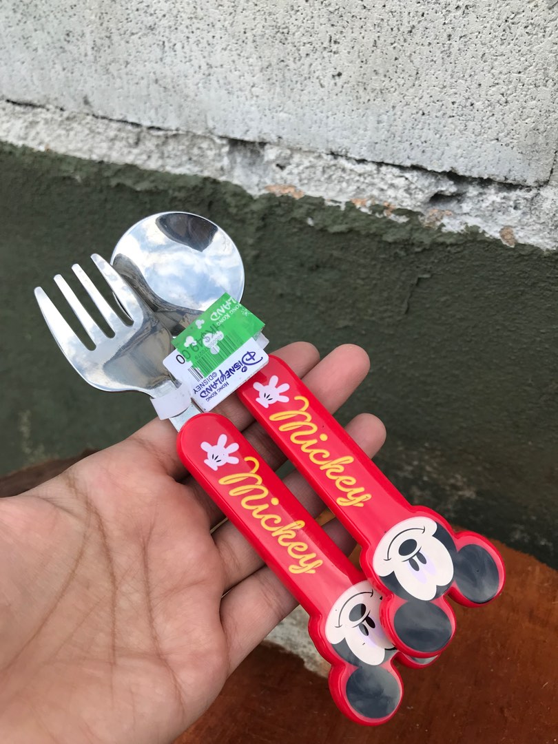 HK Disneyland Mickey Mouse Fork & Spoon, Babies & Kids, Nursing ...