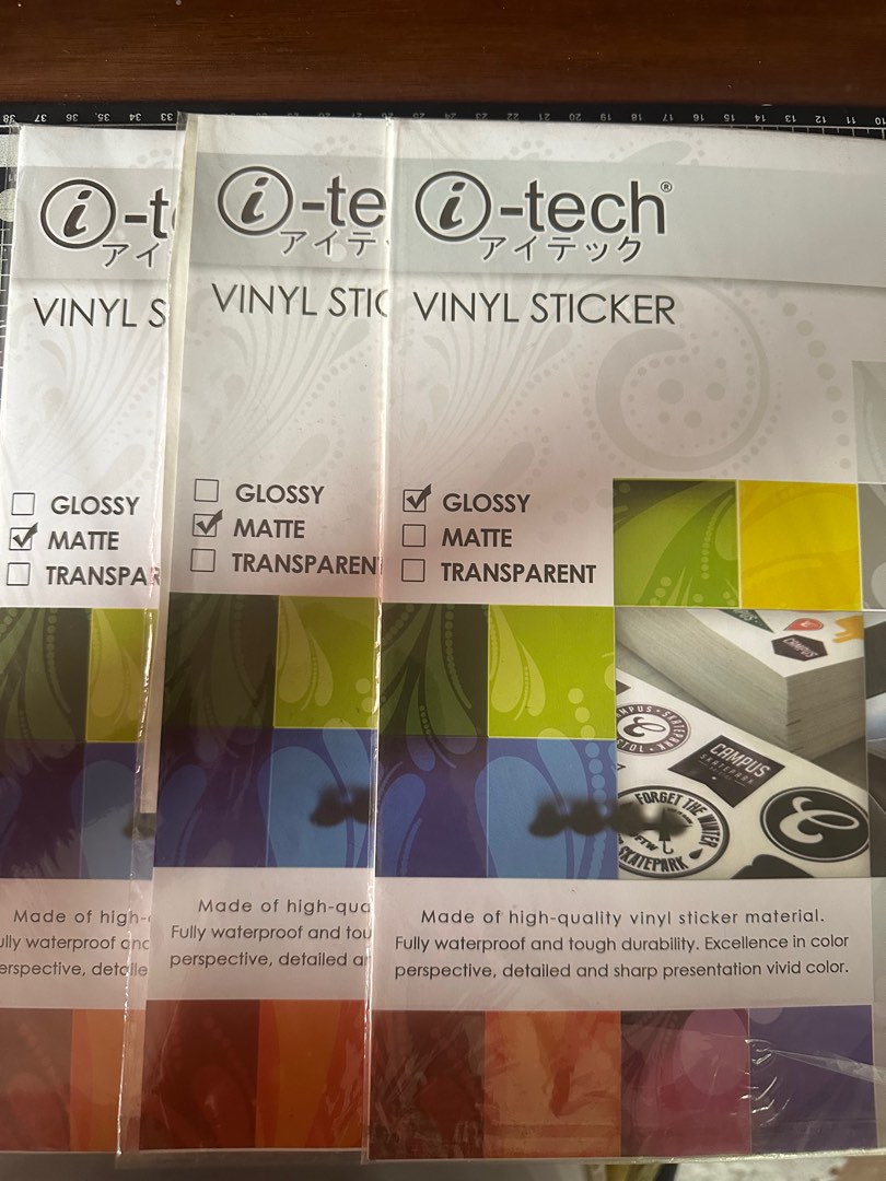 i-tech Vinyl Sticker Printable Sticker Paper Matte and Glossy A4 ...