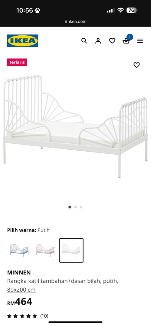 Katil budak IKEA MINNEN, Babies & Kids, Baby Nursery & Kids Furniture ...