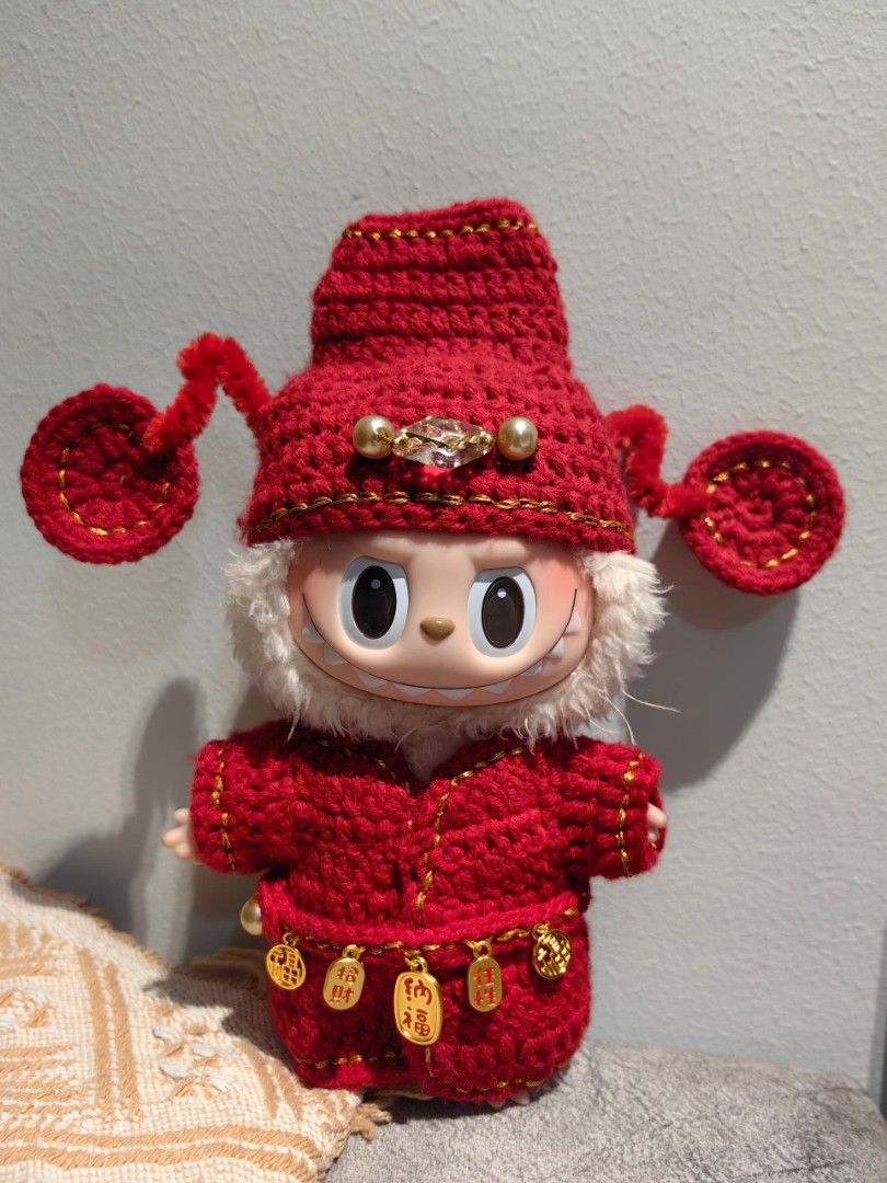 Labubu cny God of Wealth cloth, Hobbies & Toys, Toys & Games on Carousell