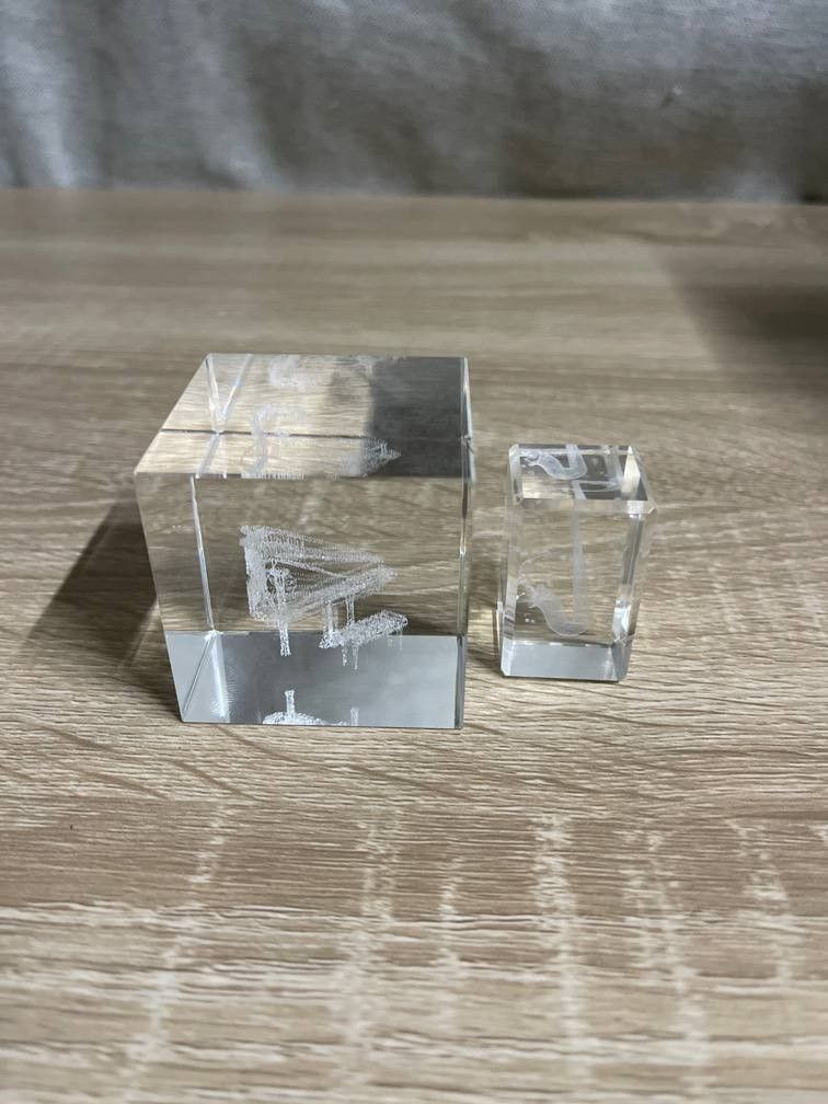 Laser Etched 3D Crystal Cube, Hobbies & Toys, Collectibles ...
