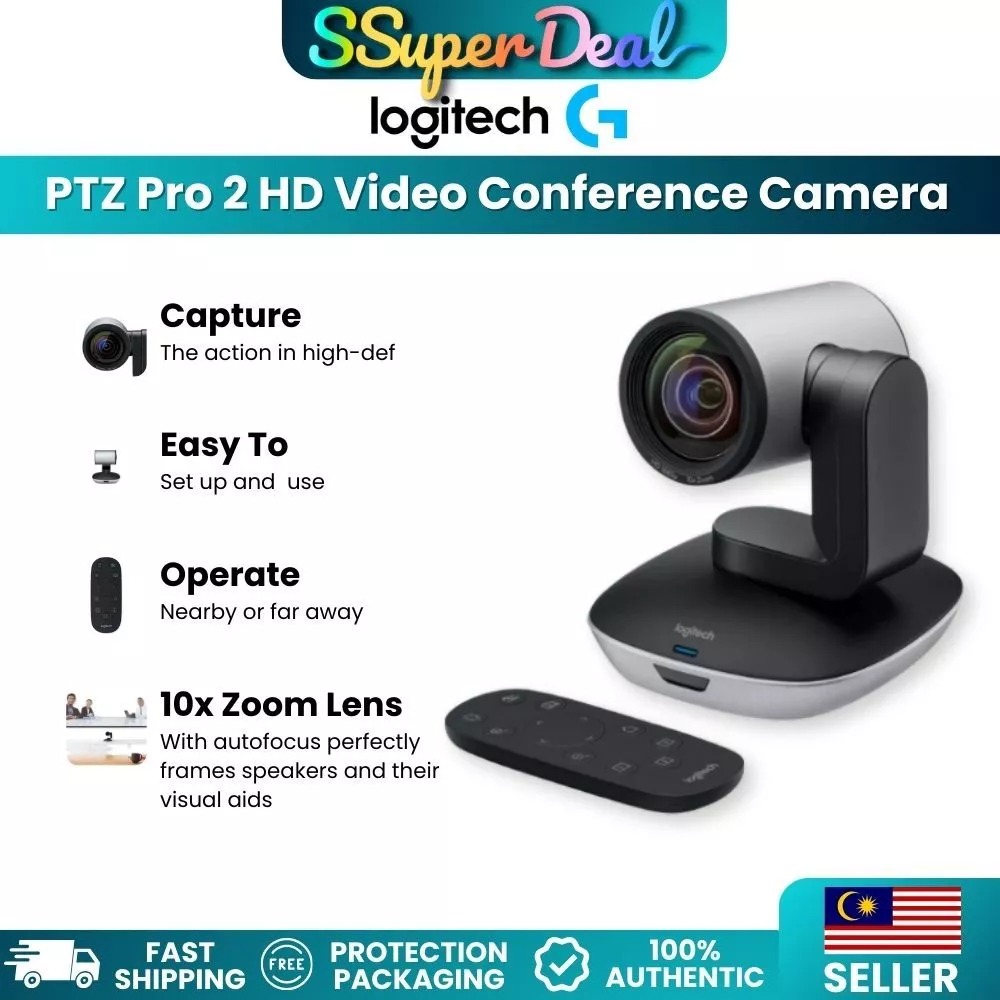 Logitech CC2900ep PTZ Pro 2 HD Video Conference Camera, Furniture ...