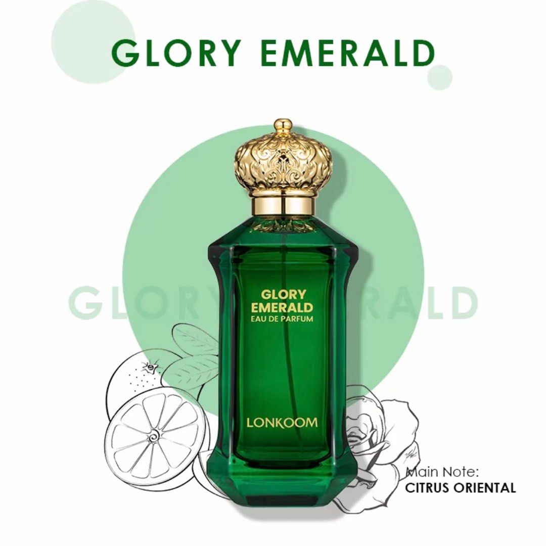 LONKOOM GLORY EMERALD EAU DE PARFUM 100ml fresh notes with Long-lasting ...