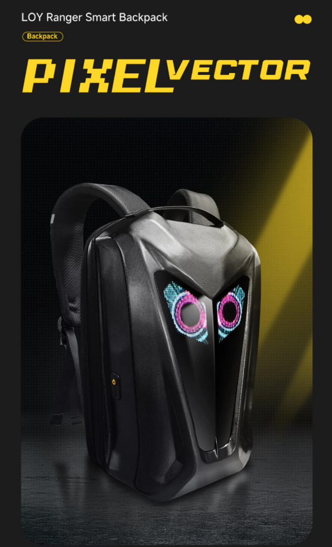 LOY Pixel Vector Led Eyes Backpack with Waterproof and customizable ...