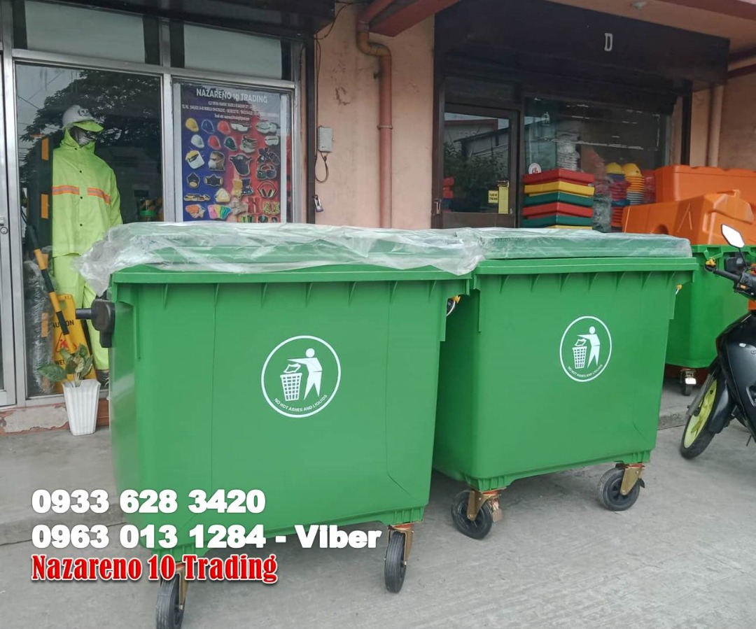 Mobile waste bin with wheels 660 liters 1100 liters 1350 liters ...