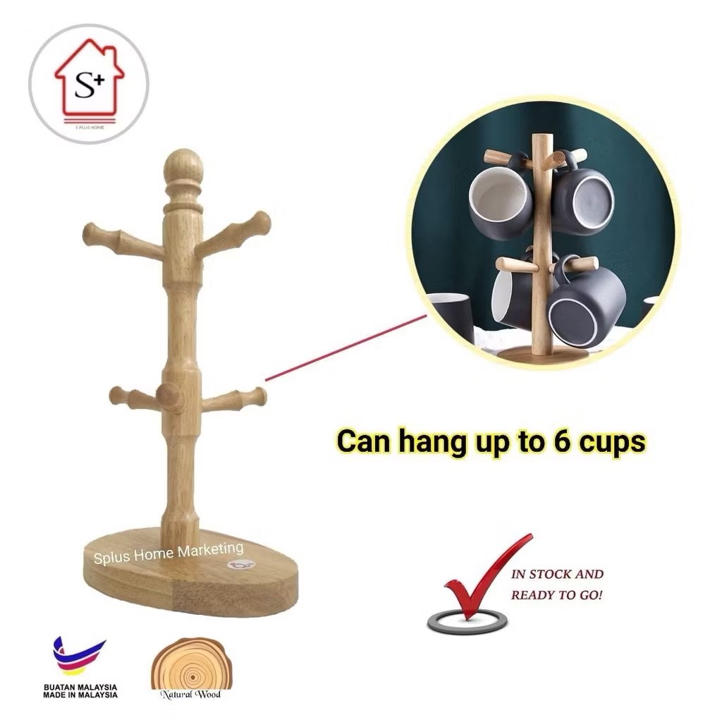 Mug Tree/Wooden Design/Cup Holder/Coffee Cup Holder/Cup Rack/Kayu Rak ...