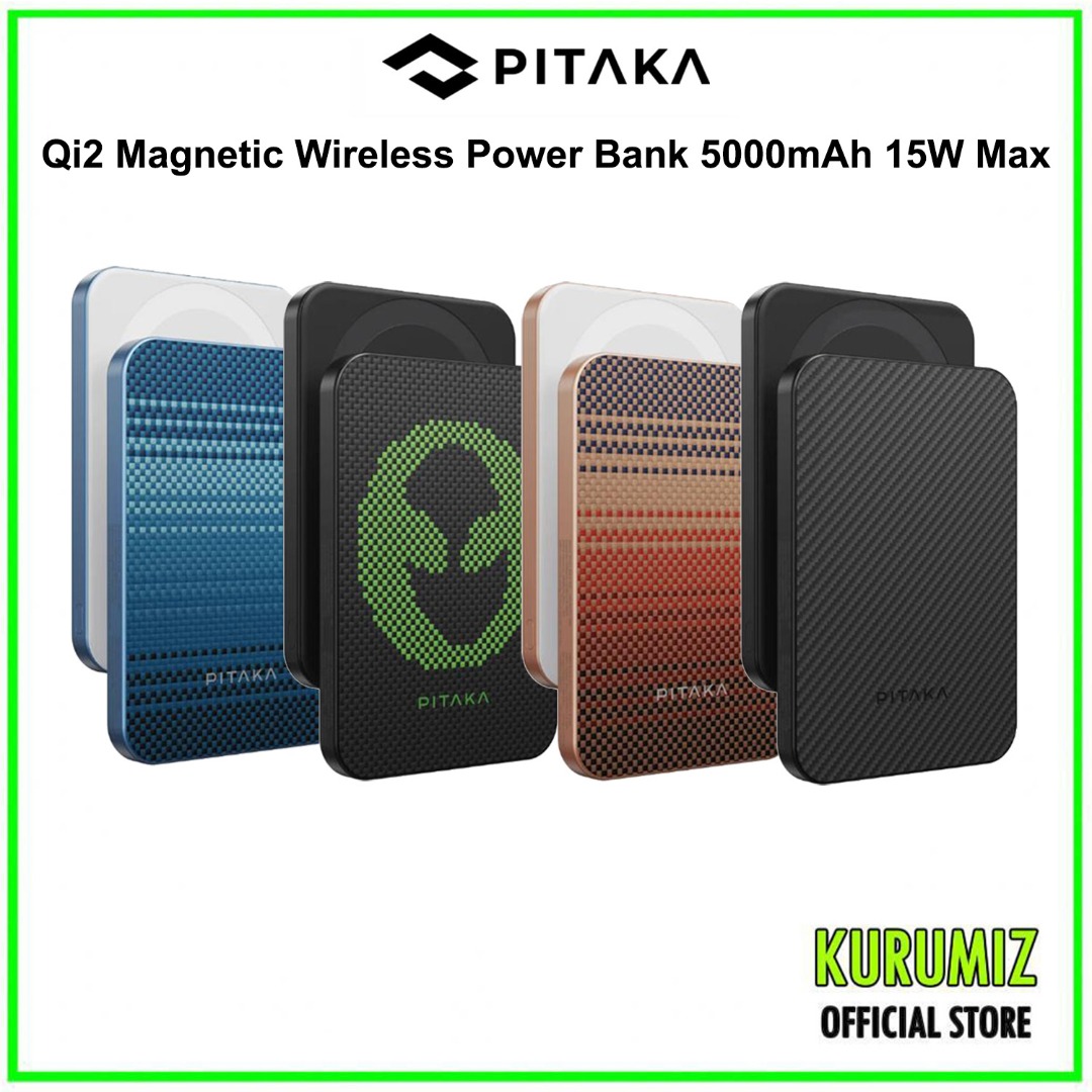 PITAKA Qi2 Magnetic Wireless Power Bank 5000mAh 15W Max, Mobile Phones ...