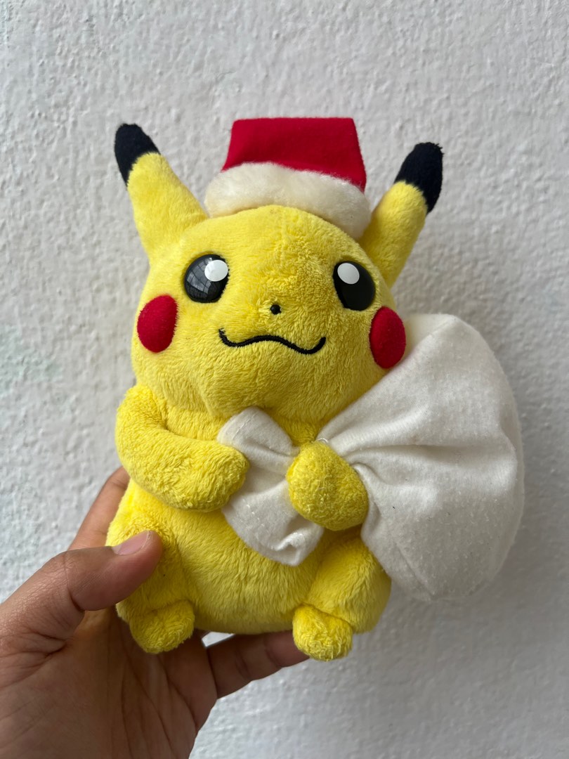 Pokemon Center Christmas Pikachu Santa Plush 2004 Vintage, Hobbies ...