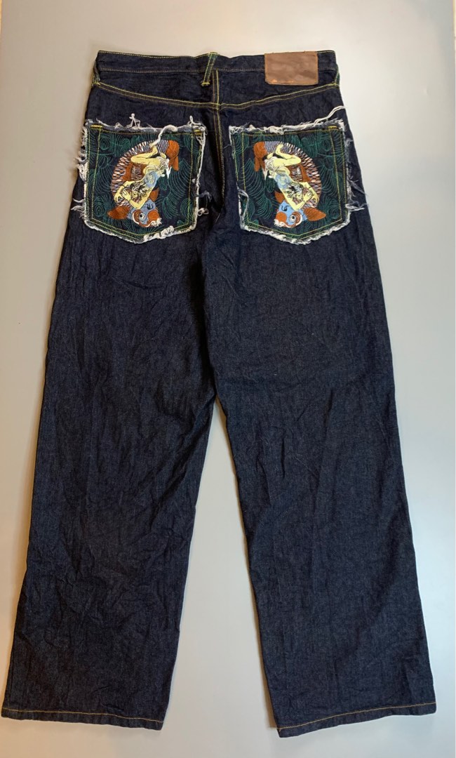 RMC Red Monkey Company Y2k Embroidery Baggy Pants, Men's Fashion ...