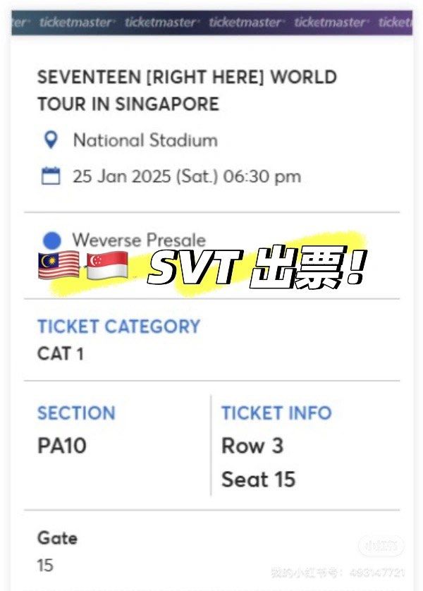 Seventeen Right Here World Tour in Singapore 2025 Cat1, Tickets & Vouchers, Event Tickets on ...