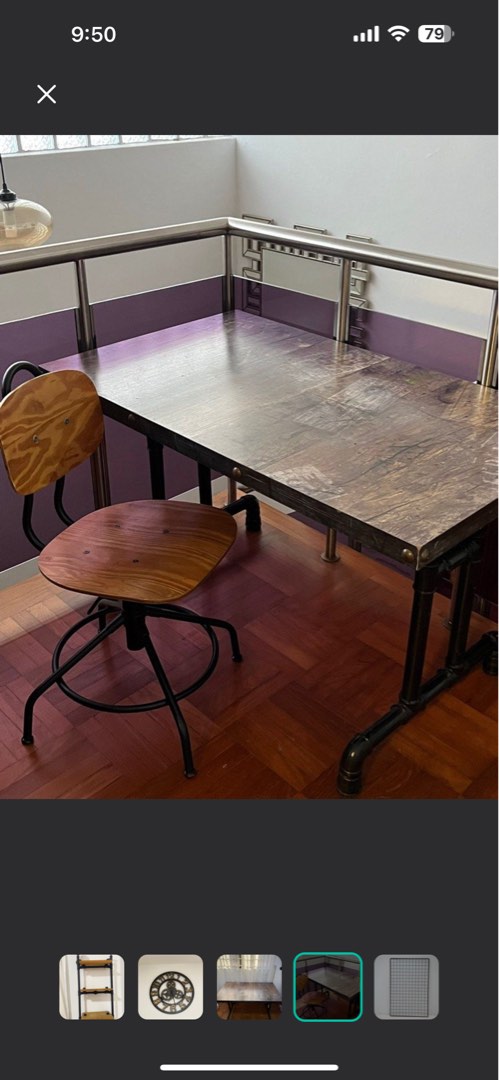 Industrial Study Table, Furniture & Home Living, Furniture, Tables ...