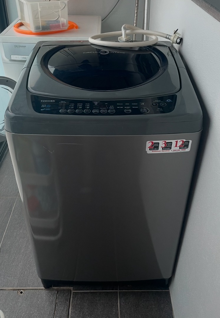 Toshiba 9 KG Washing Machine Top Load, TV & Home Appliances, Washing ...