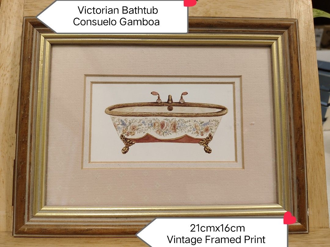 Vintage Antiques Framed Print Victoria Bathtub Consuelo Gamboa Made in ...