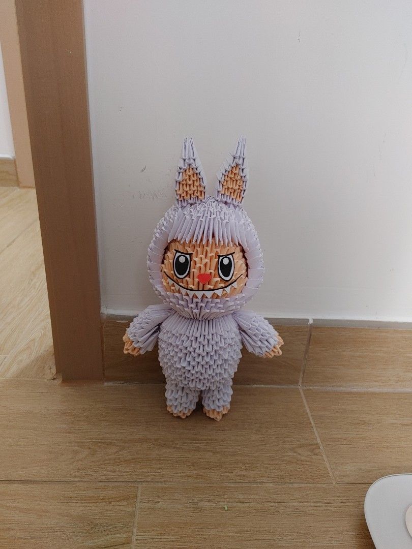 3D origami labubu 立體摺紙labubu, 興趣及遊戲, 手作＆自家設計, 文具及工藝 - 手作 - Carousell