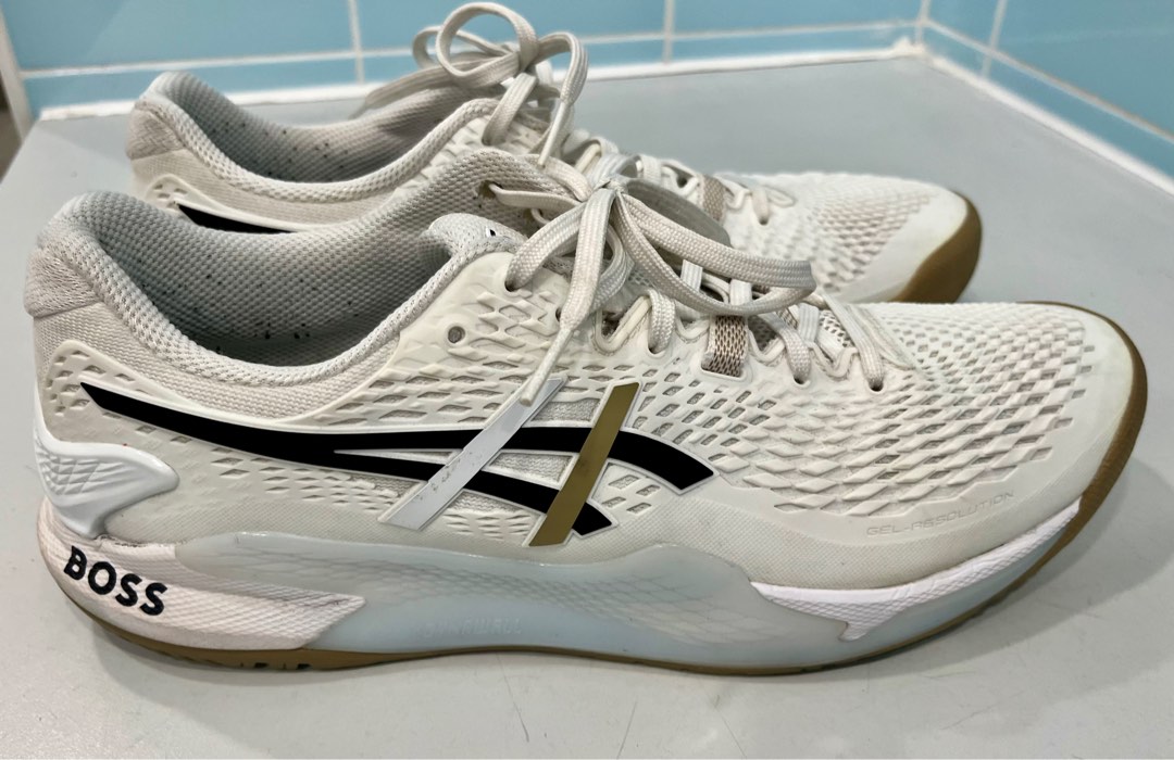Asics x Boss gel resolution 9 tennis shoes, 男裝, 鞋, 波鞋 - Carousell