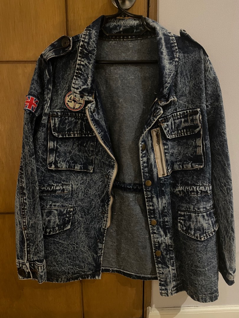 Avirex Faded Denim Jacket, Men's Fashion, Coats, Jackets and Outerwear ...
