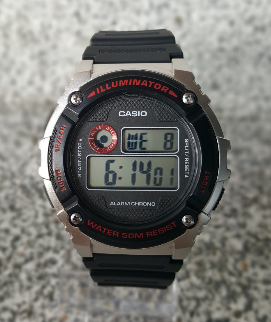 Casio W-216H-1C Classic Digital Dial Black Resin Watch , Men's Fashion, Watches & Accessories ...