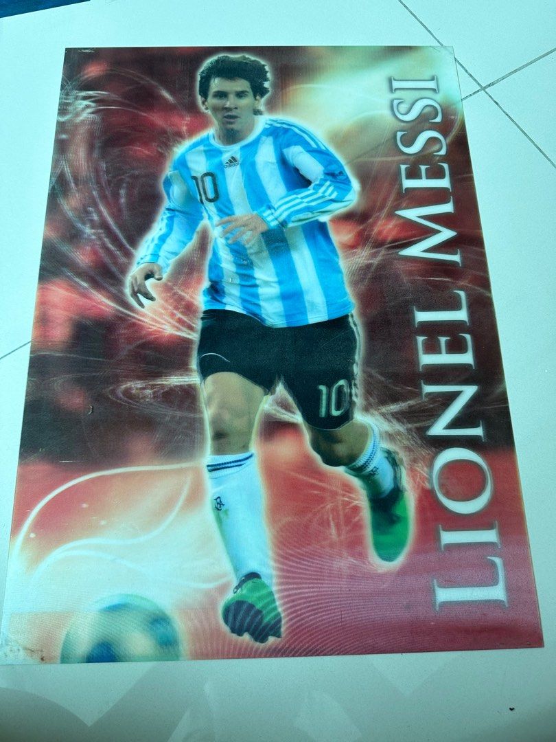 Christiano Ronaldo/ Lionel Messi Hotlink Plastic Lenticular 3D Poster 2010 FIFA Worldcup ...