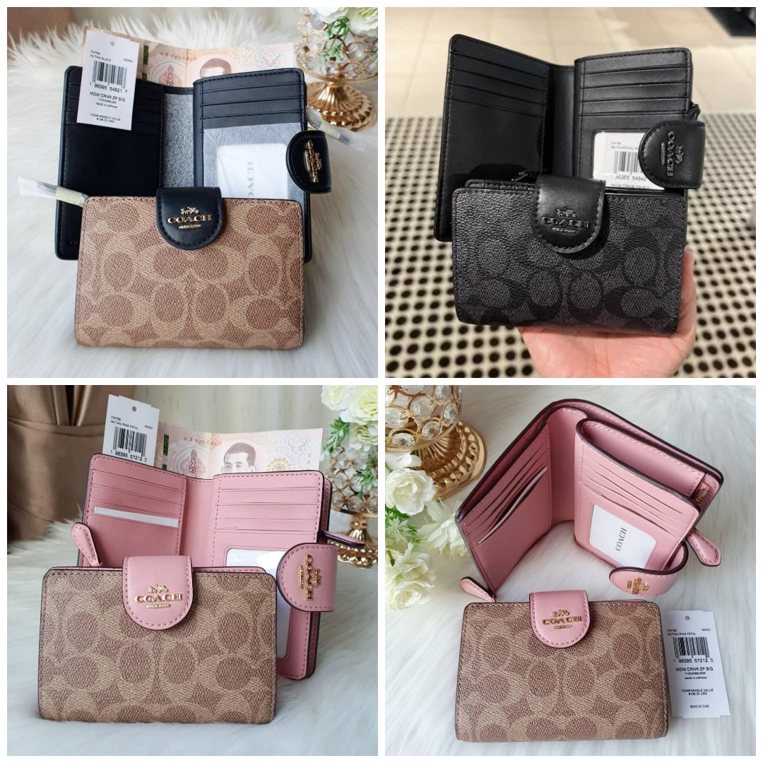 Coach Ladies Wallet - CW786 Medium Corner Zip Wallet in Signature ...