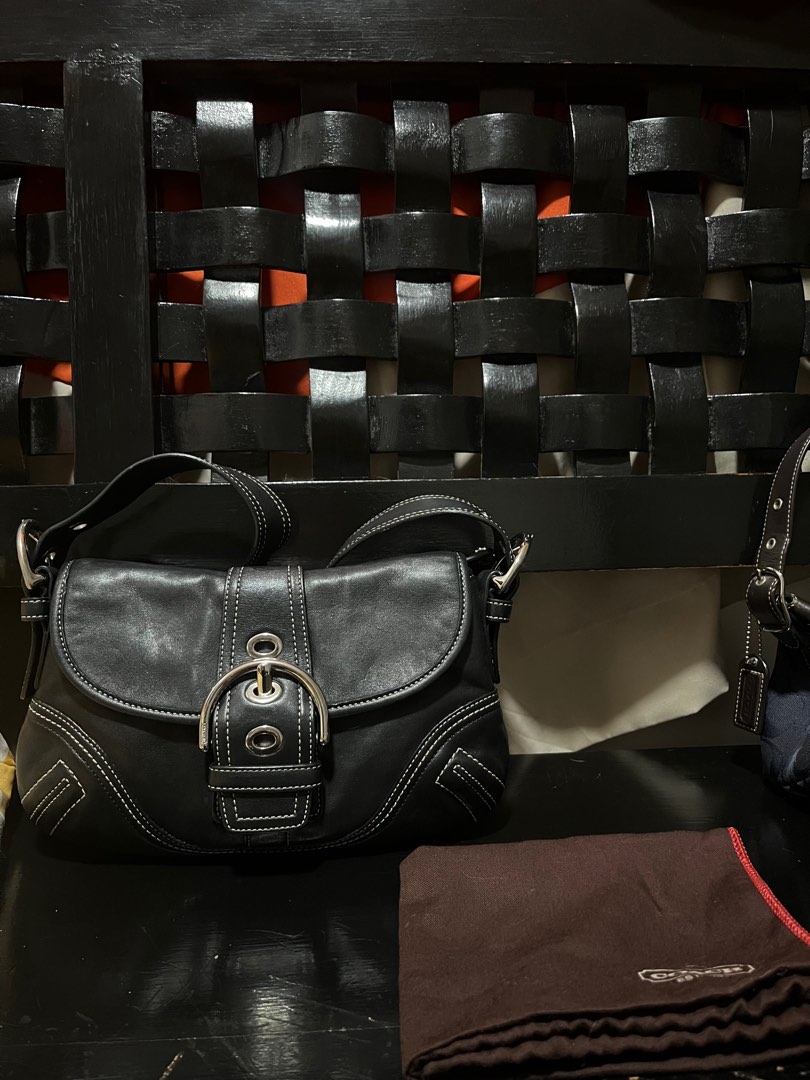 Coach Mini Soho in All Black Leather, Luxury, Bags & Wallets on Carousell