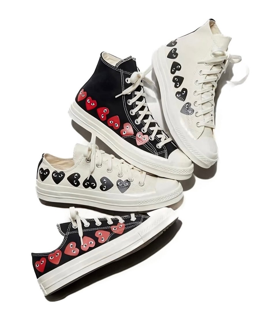 Converse x CDG Play Multi Hearts, Women's Fashion, Footwear, Sneakers ...