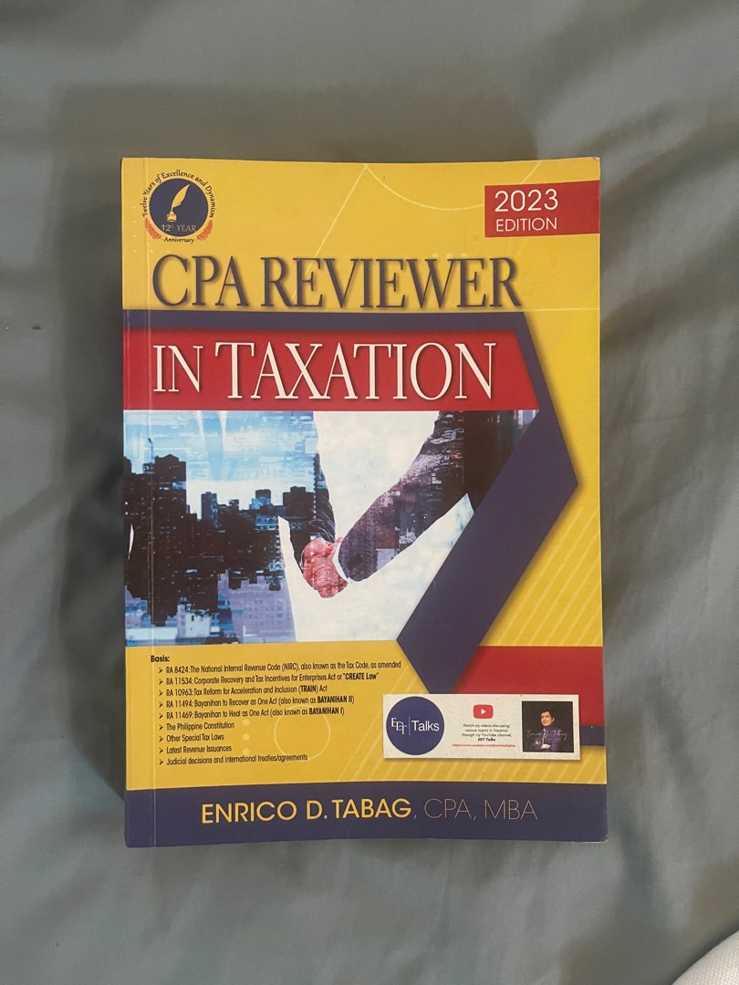 CPA Reviewer in Taxation 2023 by Tabag, Hobbies & Toys, Books ...