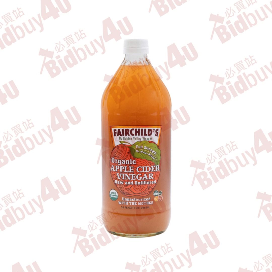 FAIRCHILD’S Organic Apple Cider Vinegar Raw and Unfiltered 有機蘋果醋 32floz ...