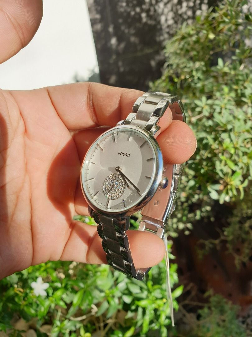 Fossil Ladies Watch - Jacqueline Three-Hand with Paved Crystals Dial in ...