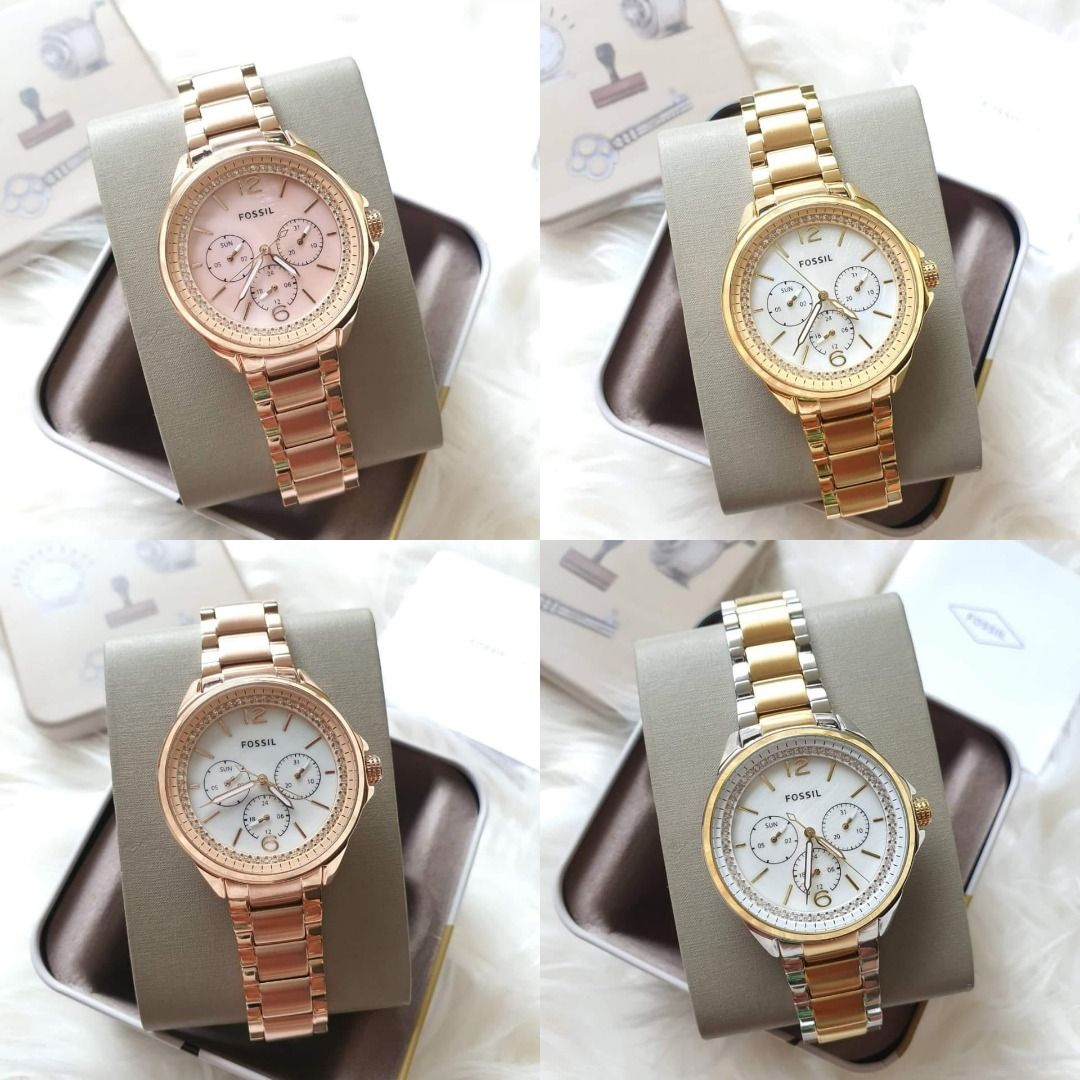 Fossil Ladies Watch - Sadie Multifunction Chronograph with Pave Crystal ...