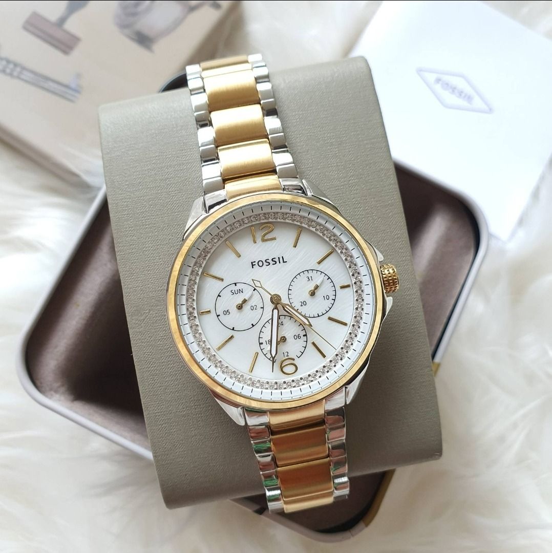 Fossil Ladies Watch - Sadie Multifunction Chronograph with Pave Crystal ...