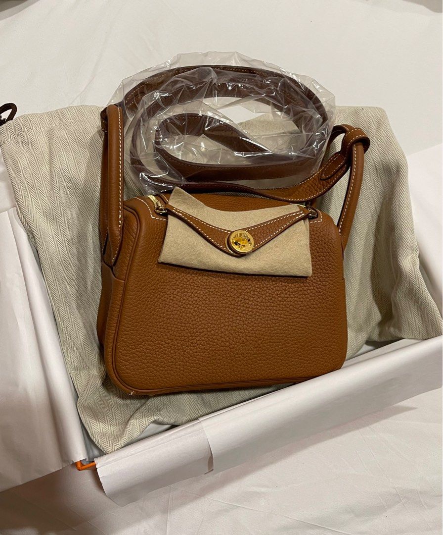 Hermes GOLD GHW Mini Lindy, Men's Fashion, Bags, Sling Bags on Carousell