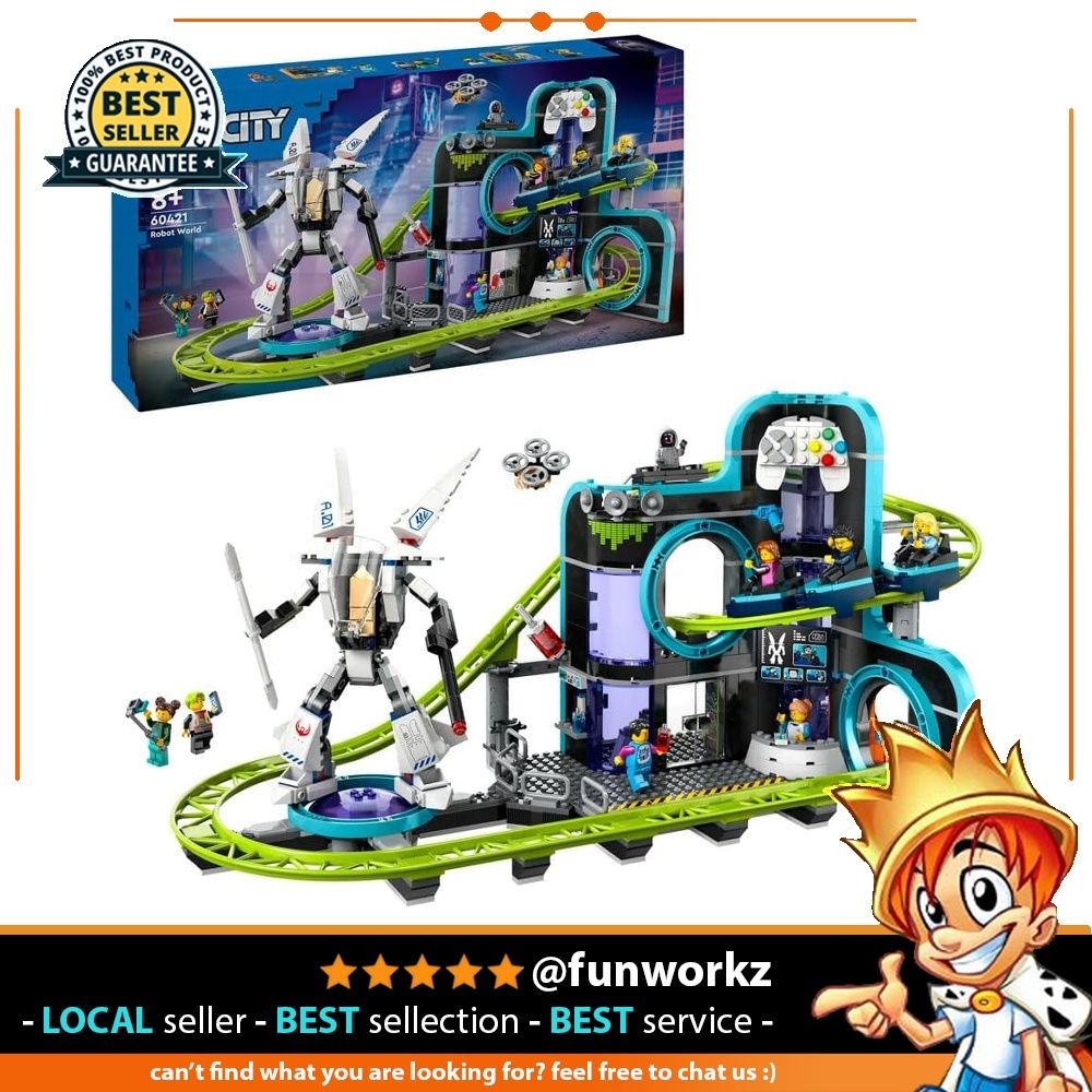LEGO City Robot World Roller-Coaster Park Adventure Toy, Funfair Set ...